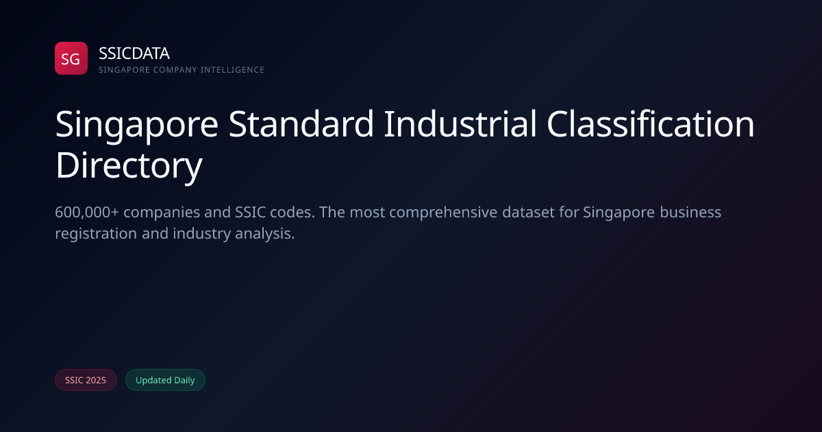 SSIC Directory | Singapore Business Classification